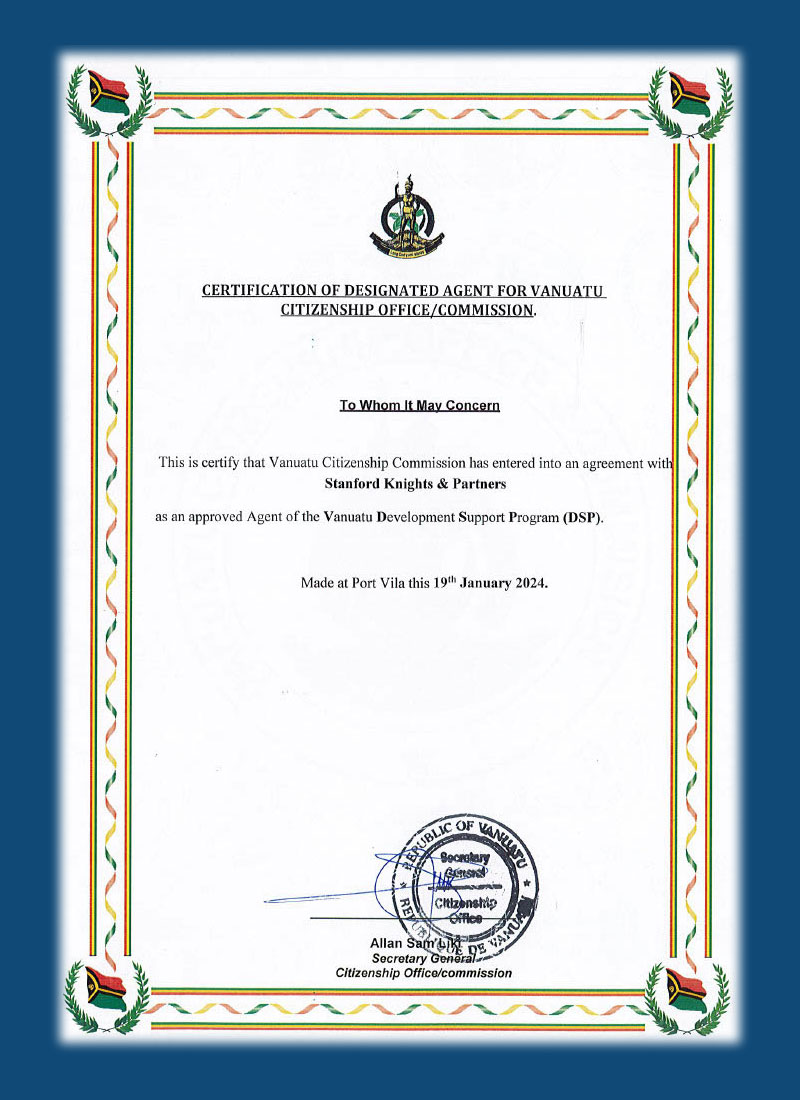 Vanuatu DSP Citizenship by Donation Program | Stanford Knight & Partners